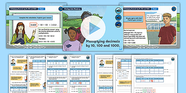 👉 Supports White Rose Y5 Multiplying Decimals by 10,100 & 1000