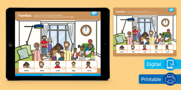 Families Can You Find? Picture Activity (teacher made)