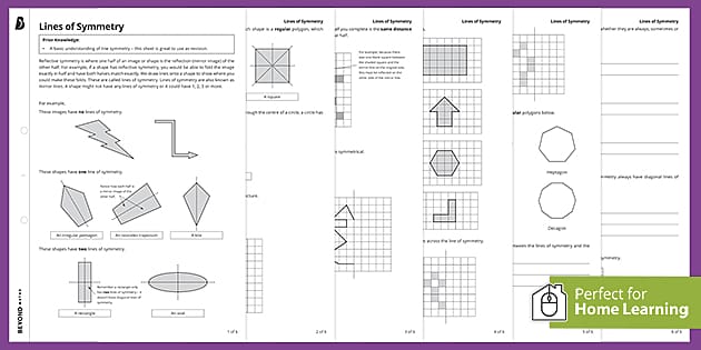  Lines Of Symmetry Home Learning KS3 Maths Beyond