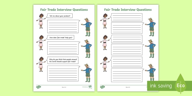 Fairtrade Interview Worksheet / Worksheet