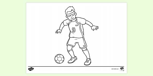Para-Games Athlete Footballer Colouring Sheet