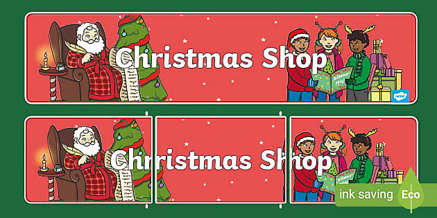 Christmas Shop Role Play Banner (teacher made) - Twinkl