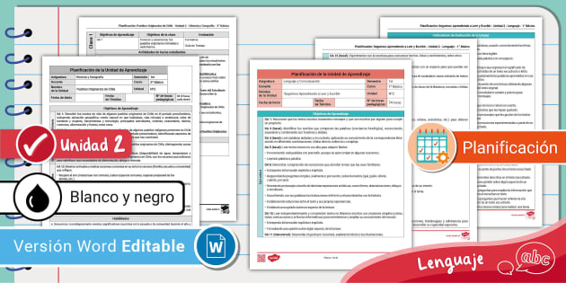 planificación | unidad 2 | lenguaje | 1º Básico | evaluación
