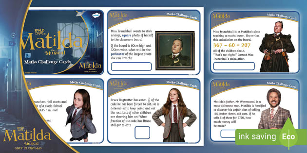 FREE! - 👉 Matilda The Musical | Maths Challenge Cards | KS2