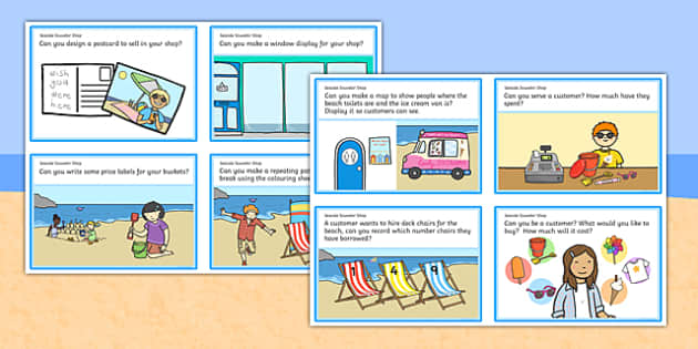 Sea Side Souvenir Shop Role Play Challenge Cards - challenge card