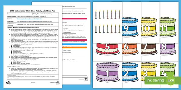 EYFS Maths: Birthday Counting Whole Class Adult Input Plan and Resource ...