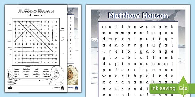 Matthew Henson Word Search (teacher made)