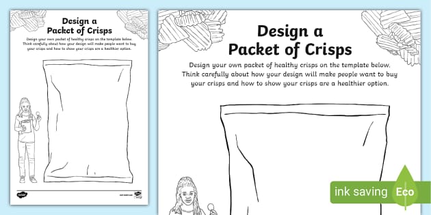 Design a Packet of Crisps Activity Sheet (teacher made)