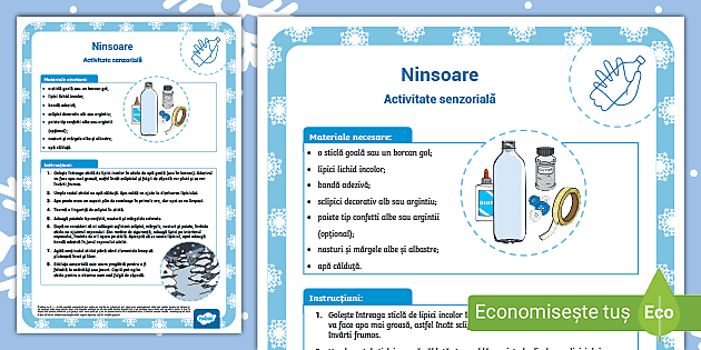 Ninsoare – Activitate senzorială (teacher made) - Twinkl