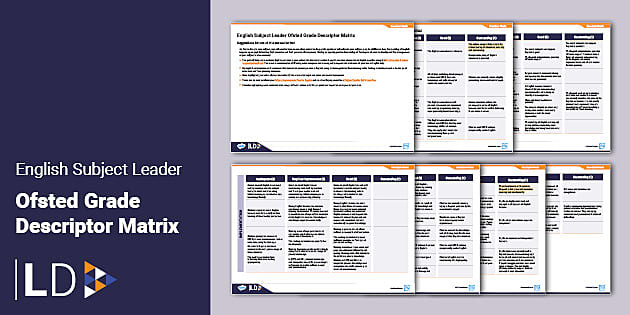 English Subject Leader: Ofsted Grade Descriptor Matrix