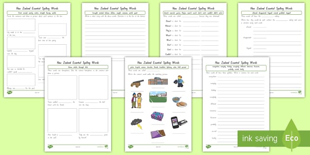 New Zealand Essential Spelling List Commonly Misspelt Worksheets