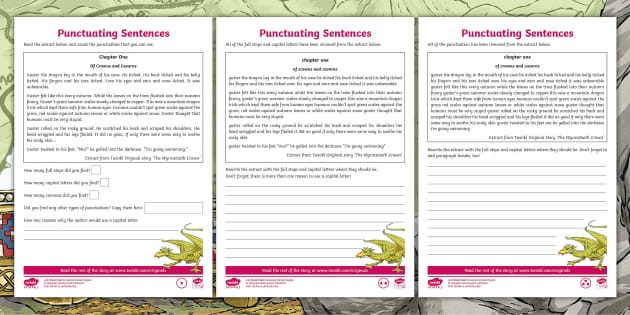 KS2 Punctuating Sentences Differentiated Worksheet - Twinkl