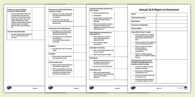 ALN Annual Report to Governors (teacher made) - Twinkl