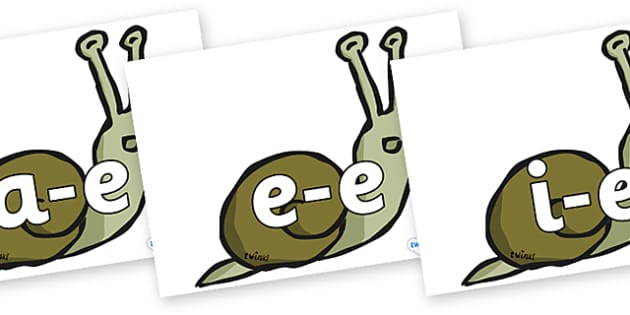 Modifying E Letters on Snails (teacher made) - Twinkl