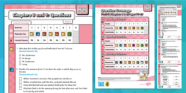 FREE! - LKS2 Charlotte's Web Chapter Chatter Comprehension Pack 5