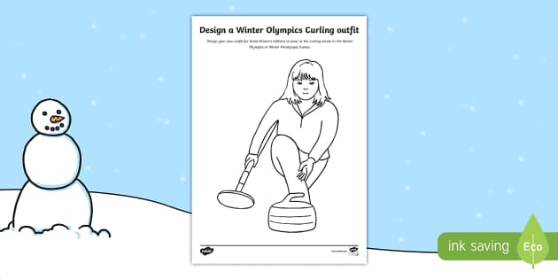 KS1 Design a Winter Olympics Curling Outfit Worksheet / Worksheet