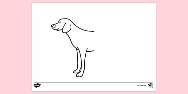 Half a Dog Colouring Sheet | Colouring Sheets - Twinkl