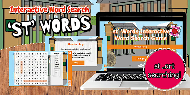 'st' Words Interactive Word Search