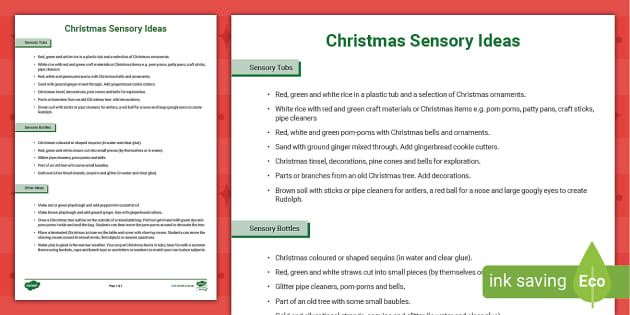 Christmas Sensory Ideas - Inclusive Resources - Twinkl