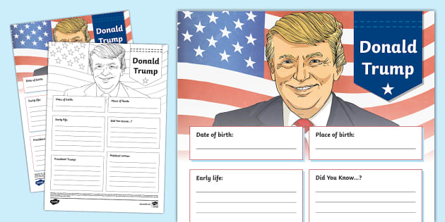 Donald Trump Fact File Template (teacher made) - Twinkl