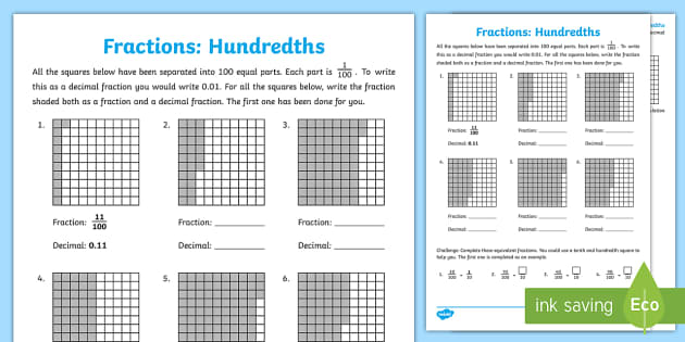 Hundredths Worksheet Worksheet teacher Made 