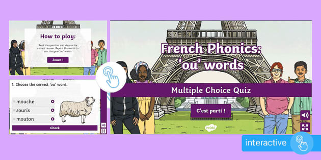 👉 French Phonics: 'ou' words Interactive Quiz - Twinkl