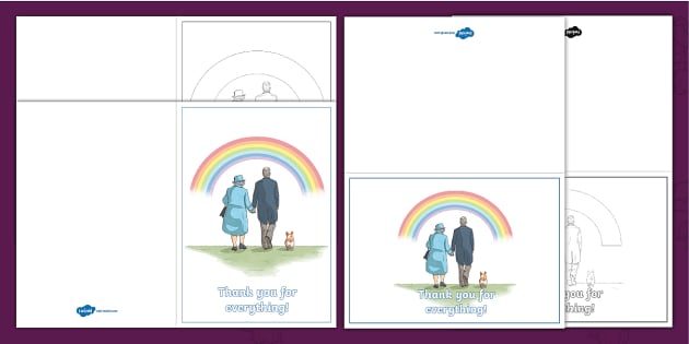 Thank You Queen Elizabeth II Card (teacher made) - Twinkl