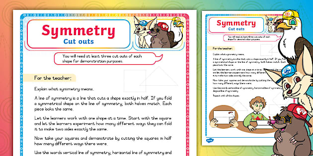 Grade R Maths - Symmetry - Activity Sheet - Cut and Fold