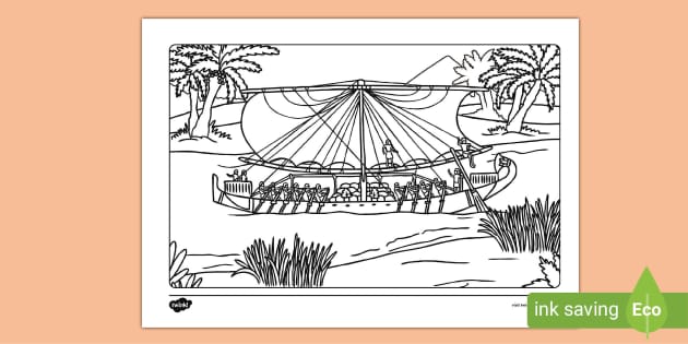 Egypt Boat Colouring Page Egypt Boat Colouring Page