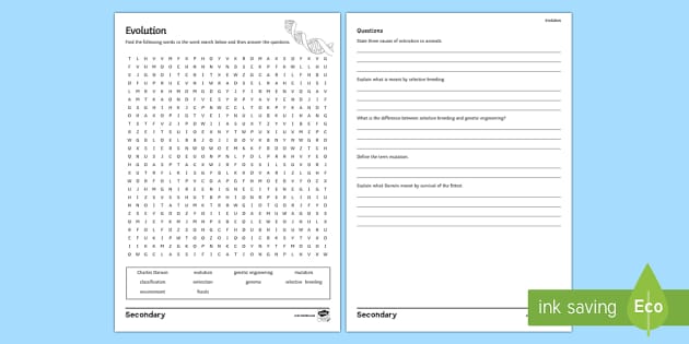 Evolution Word Search (teacher made) - Twinkl