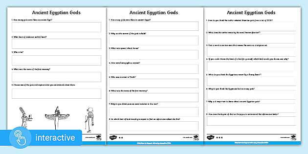 Interactive PDF: Ancient Egyptian Gods for Children - Twinkl