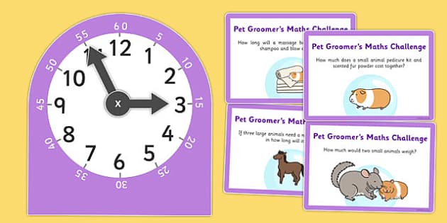 Pet Groomers Role Play Clock and Time Maths Activity - role-play