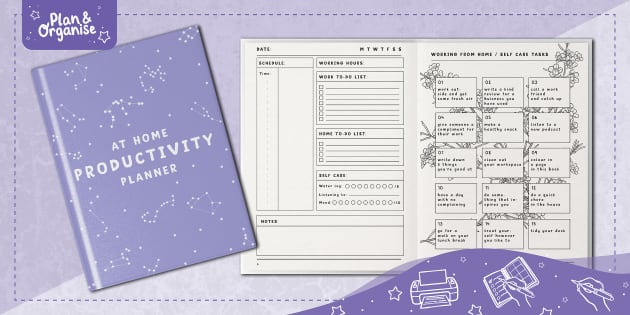 Purple Constellations | At Home Productivity Planner
