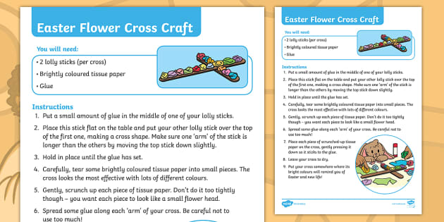 The Easter Journal: Flower Cross Craft Instructions