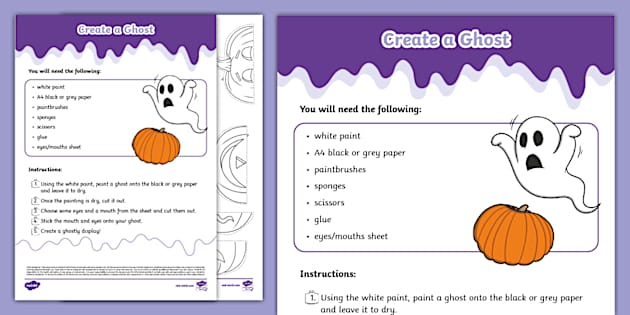 Create a Ghost Craft Activity (Teacher-Made) - Twinkl