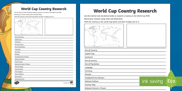 World Cup Country Research Activity (Teacher-Made)