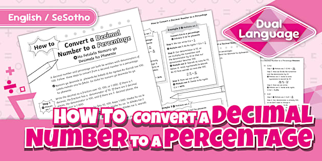 Grade 7 Maths How to Convert a Decimal Number to a Percentage