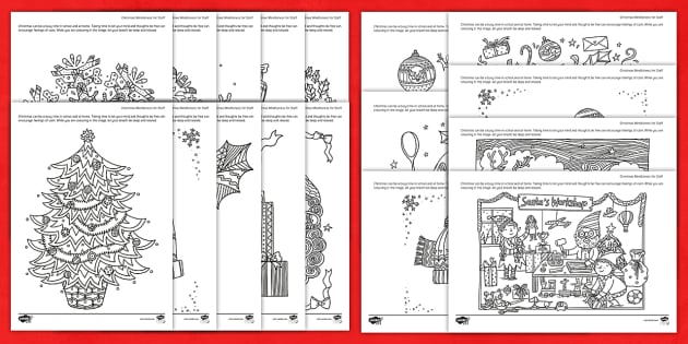 Staff Wellbeing Christmas Mindfulness Colouring Pages
