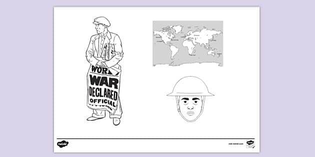 FREE! - World War 2 Colouring | Colouring Sheets - Twinkl