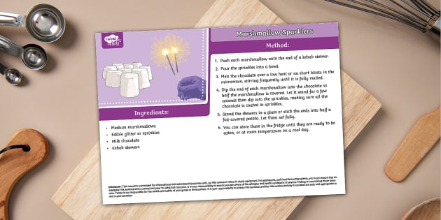 Marshmallow Sparklers Recipe | Twinkl Party (teacher made)