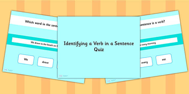 Identifying a Verb in a Sentence SPaG Grammar PowerPoint Quiz