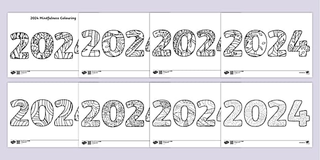 2024 Mindfulness Colouring (teacher made) - Twinkl