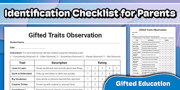 * NEW * Gifted and Talented Checklist for Teachers | Twinkl USA