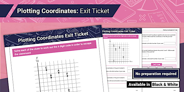Plotting Coordinates (1st Quadrant) Exit Ticket