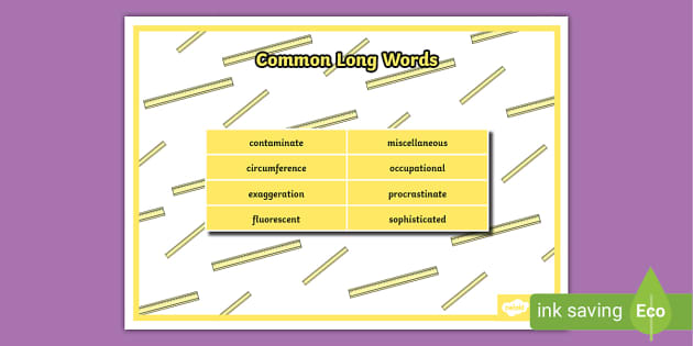 Common Long Words Word Mat (teacher made) - Twinkl