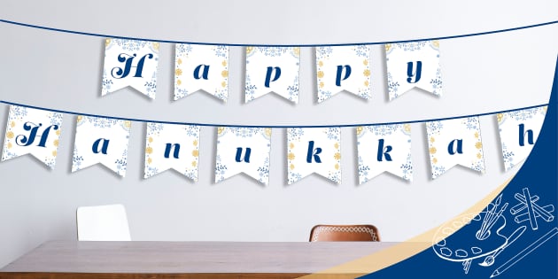 Happy Hanukkah Bunting | Twinkl Art Gallery (teacher made)