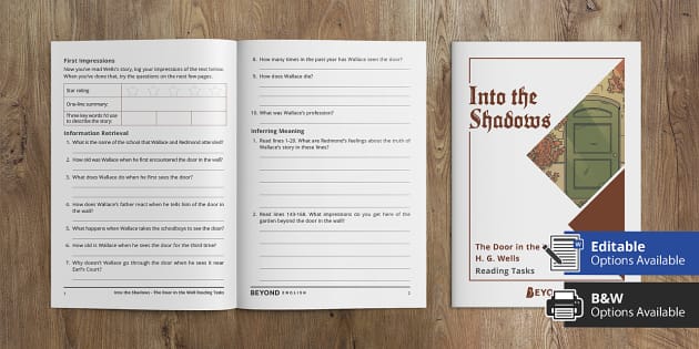 Into the Shadows: The Door in the Wall Reading Tasks Pack