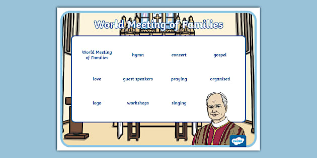 World Meeting of Families Word Mat (teacher made) - Twinkl