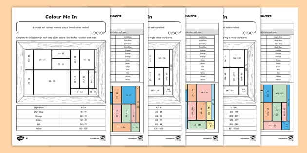 Year 3 Differentiated Addition And Subtraction Colouring Worksheets year-3-differentiated-addition-and-subtraction-colouring-worksheets