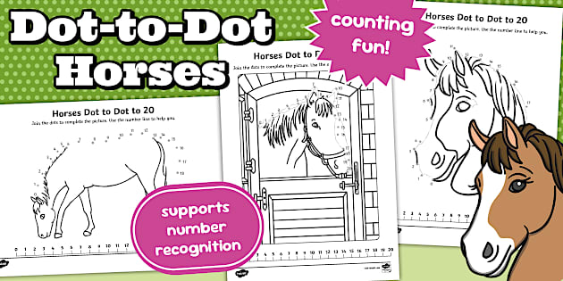 Year of the Horse: Horses Dot to Dot to 20 Activity Sheets